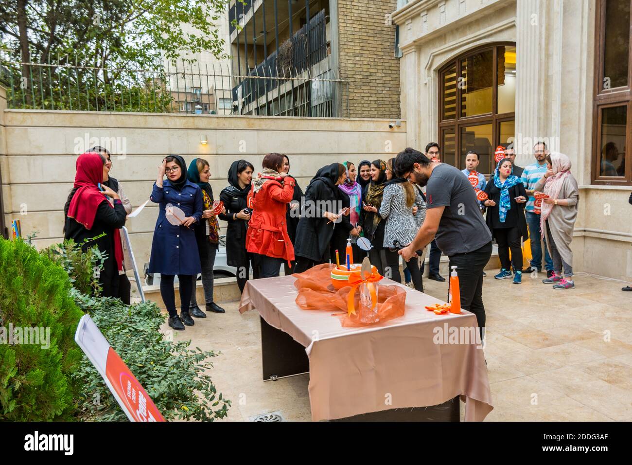 Iranian young people having a family private party for celebrating ...