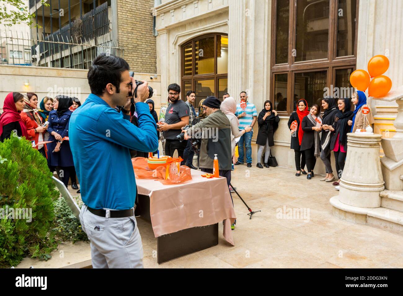Iranian young people having a family private party for celebrating ...