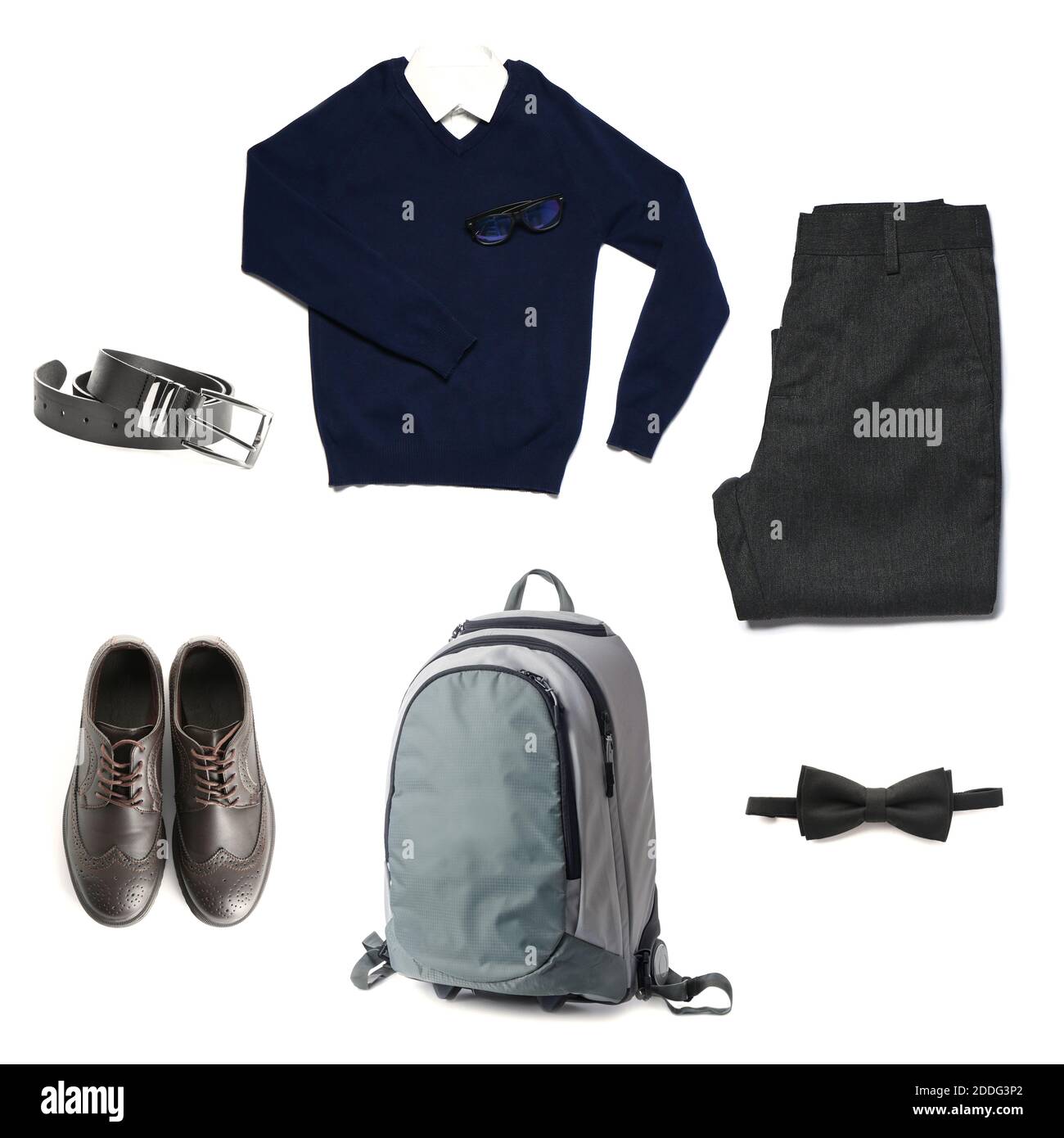 Stylish school uniform on white background Stock Photo - Alamy