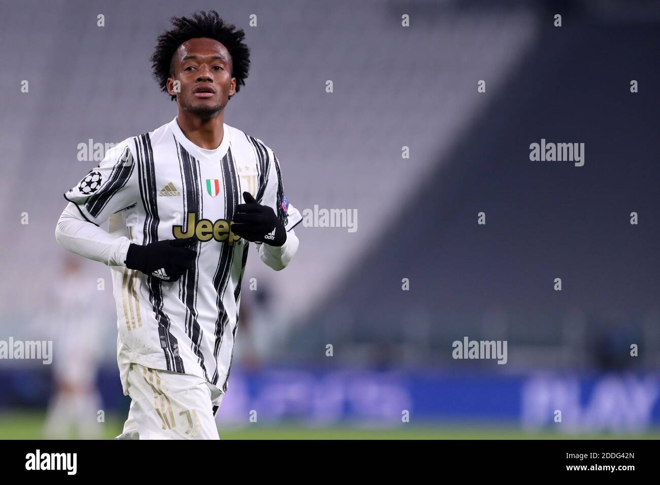 Juan Cuadrado of Juventus Fc looks on during the UEFA Champions League ...