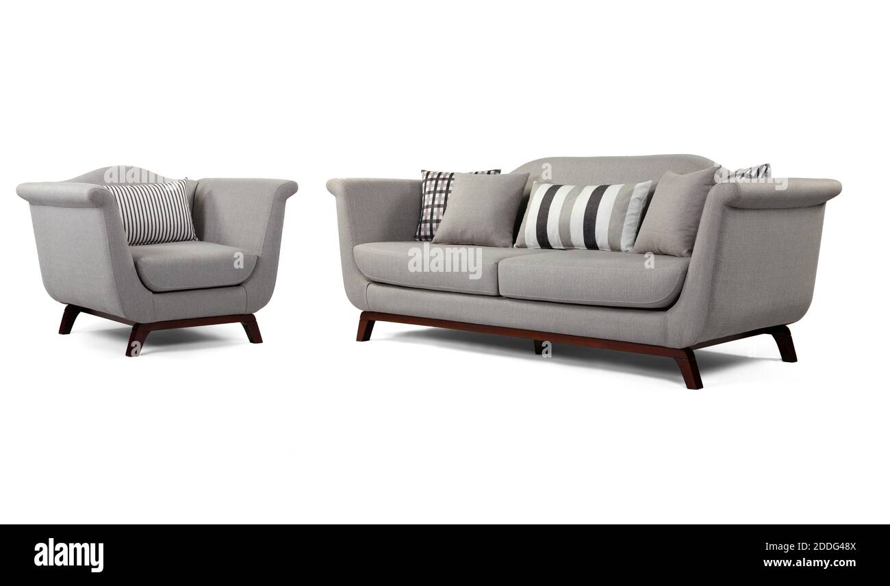 Modern furniture is half set on white background Stock Photo - Alamy