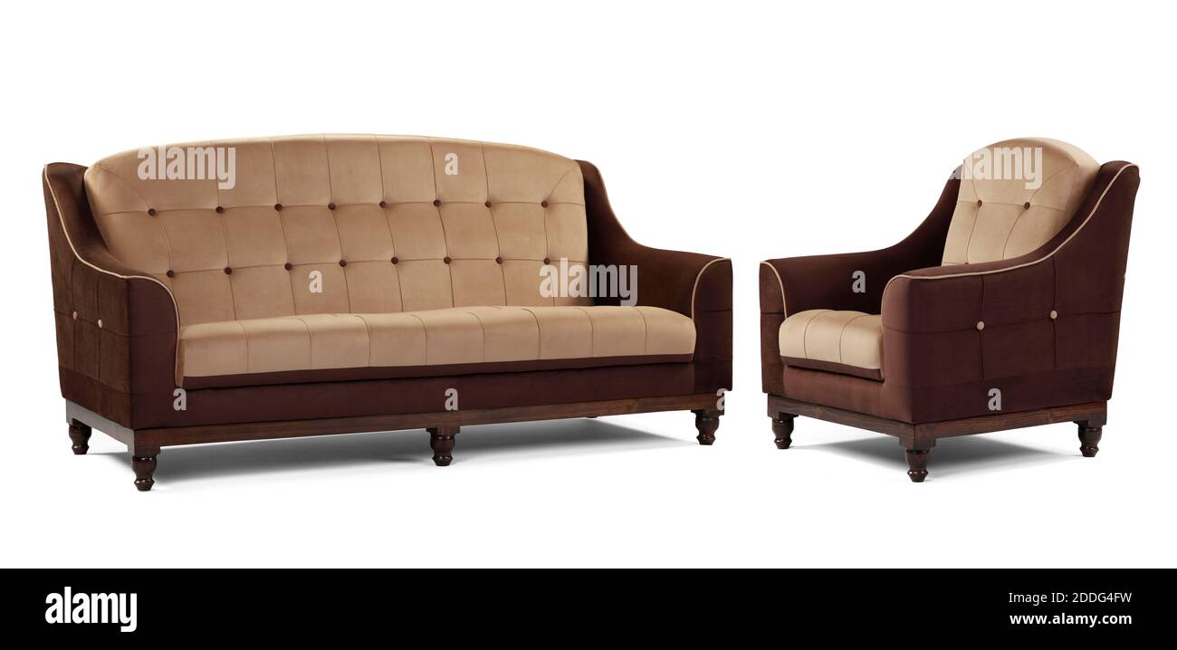 Modern furniture is half set on white background Stock Photo - Alamy