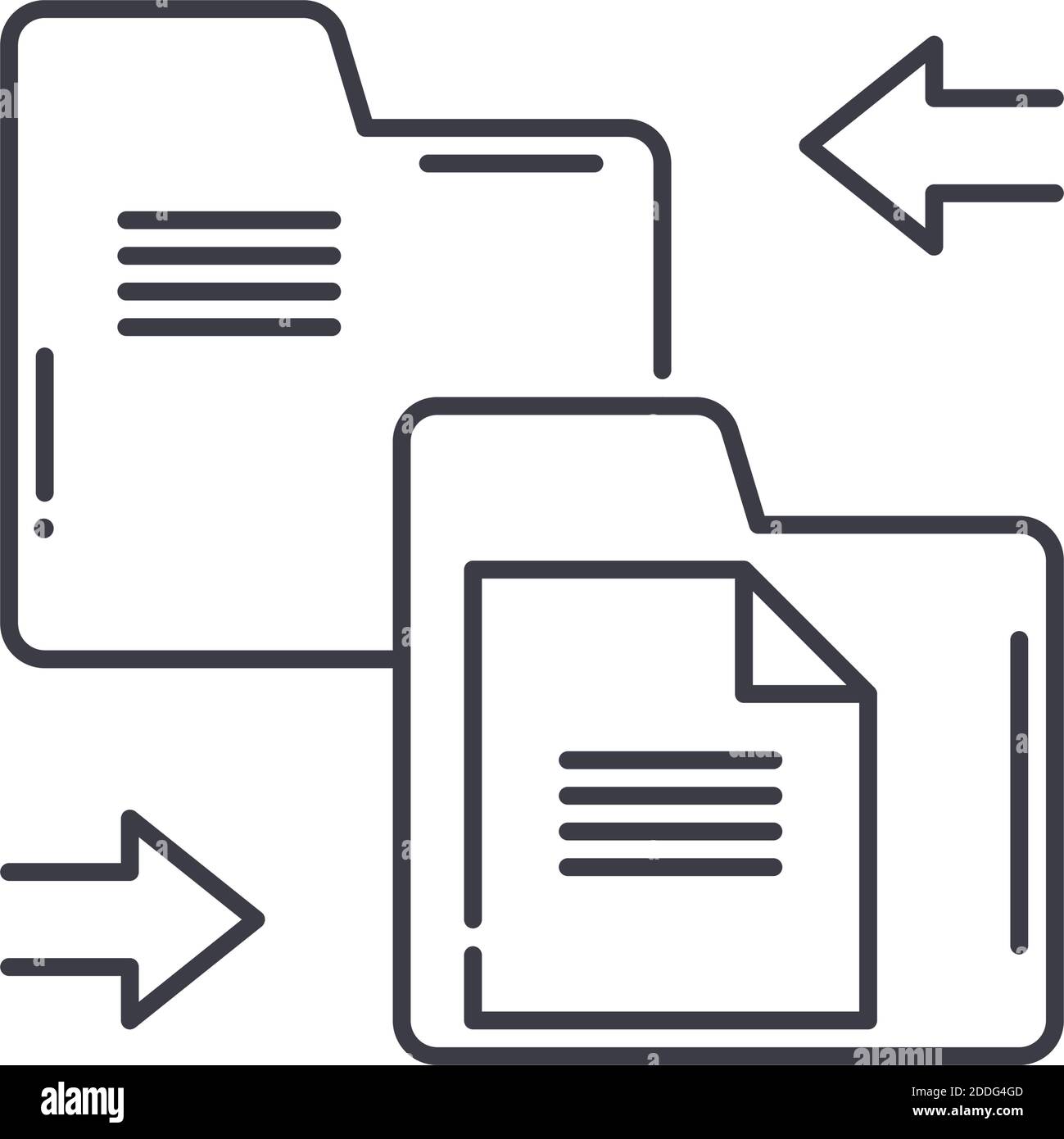Files exchange concept icon, linear isolated illustration, thin line ...
