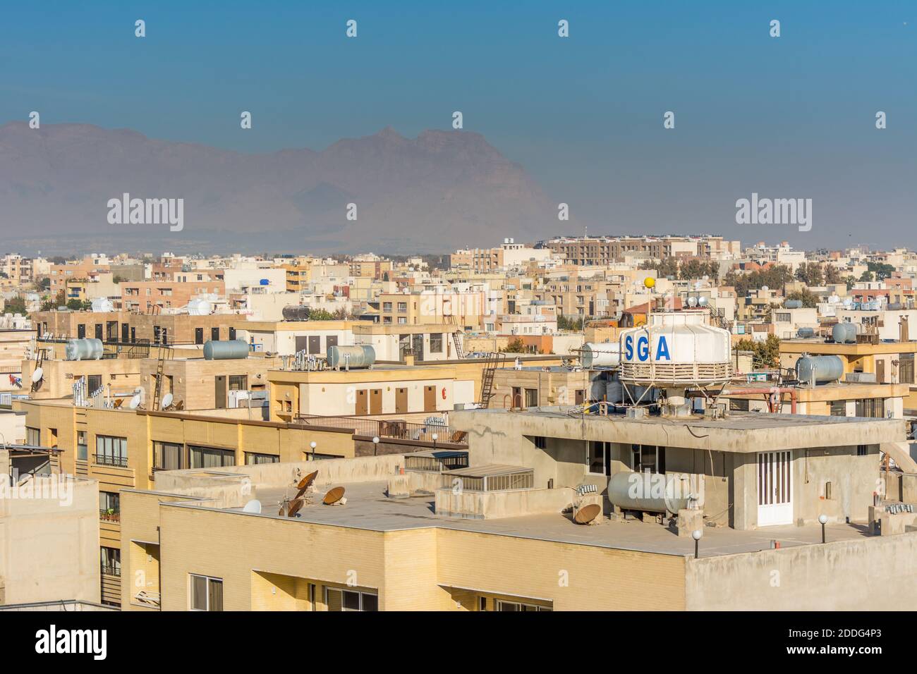 Aerial view of residential building skyline of Isfahan of Iran, one of ...