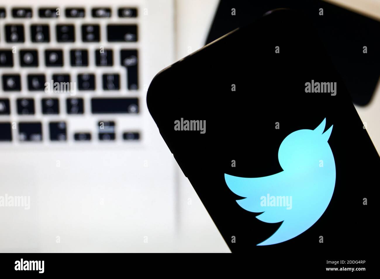 In this photo illustration a Twitter social media app logo seen ...