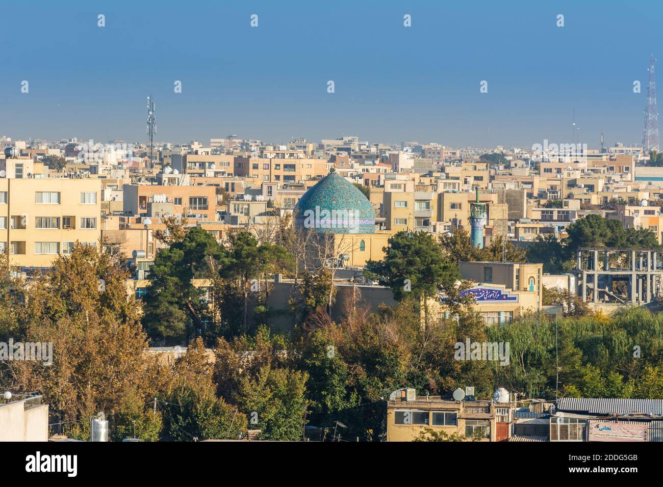 Aerial view of residential building skyline with blue tome of Lonban ...