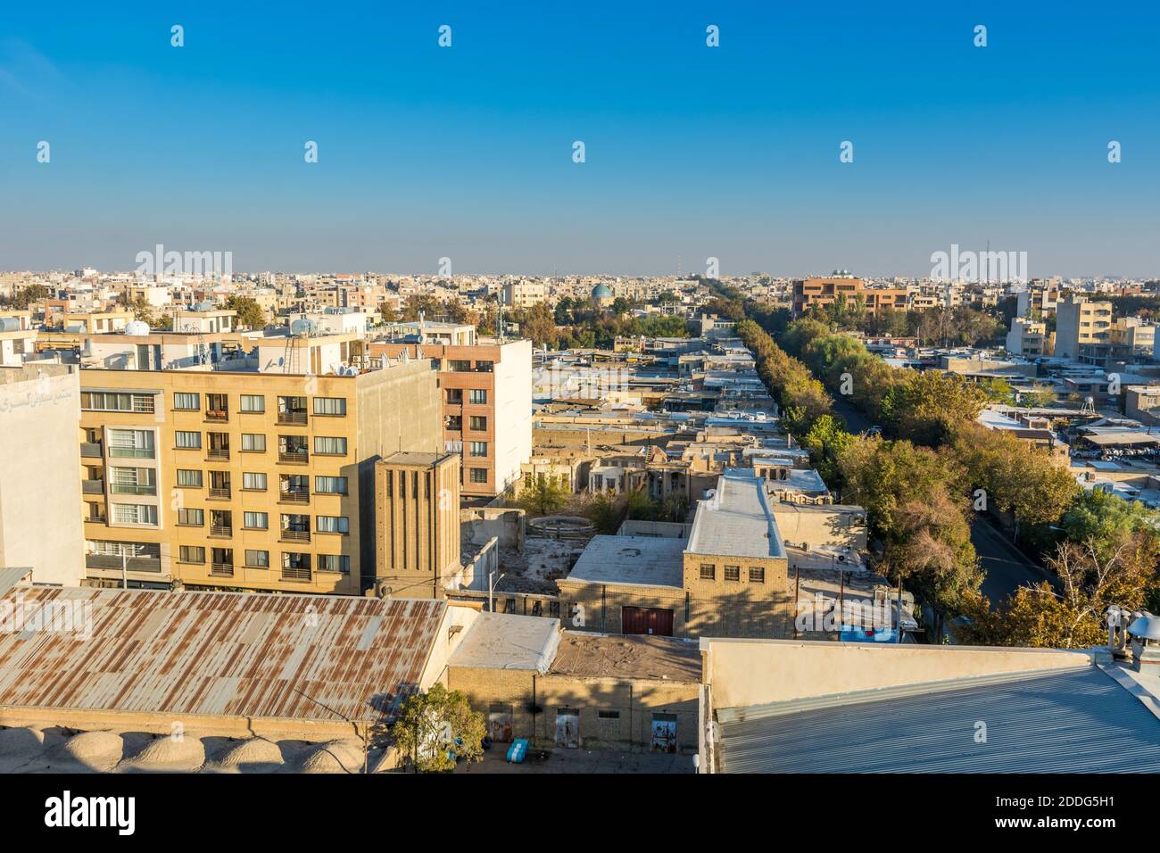 Aerial view of residential building skyline of Isfahan of Iran, one of ...