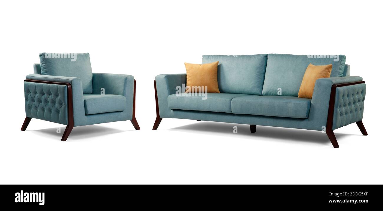 Modern furniture is half set on white background Stock Photo - Alamy