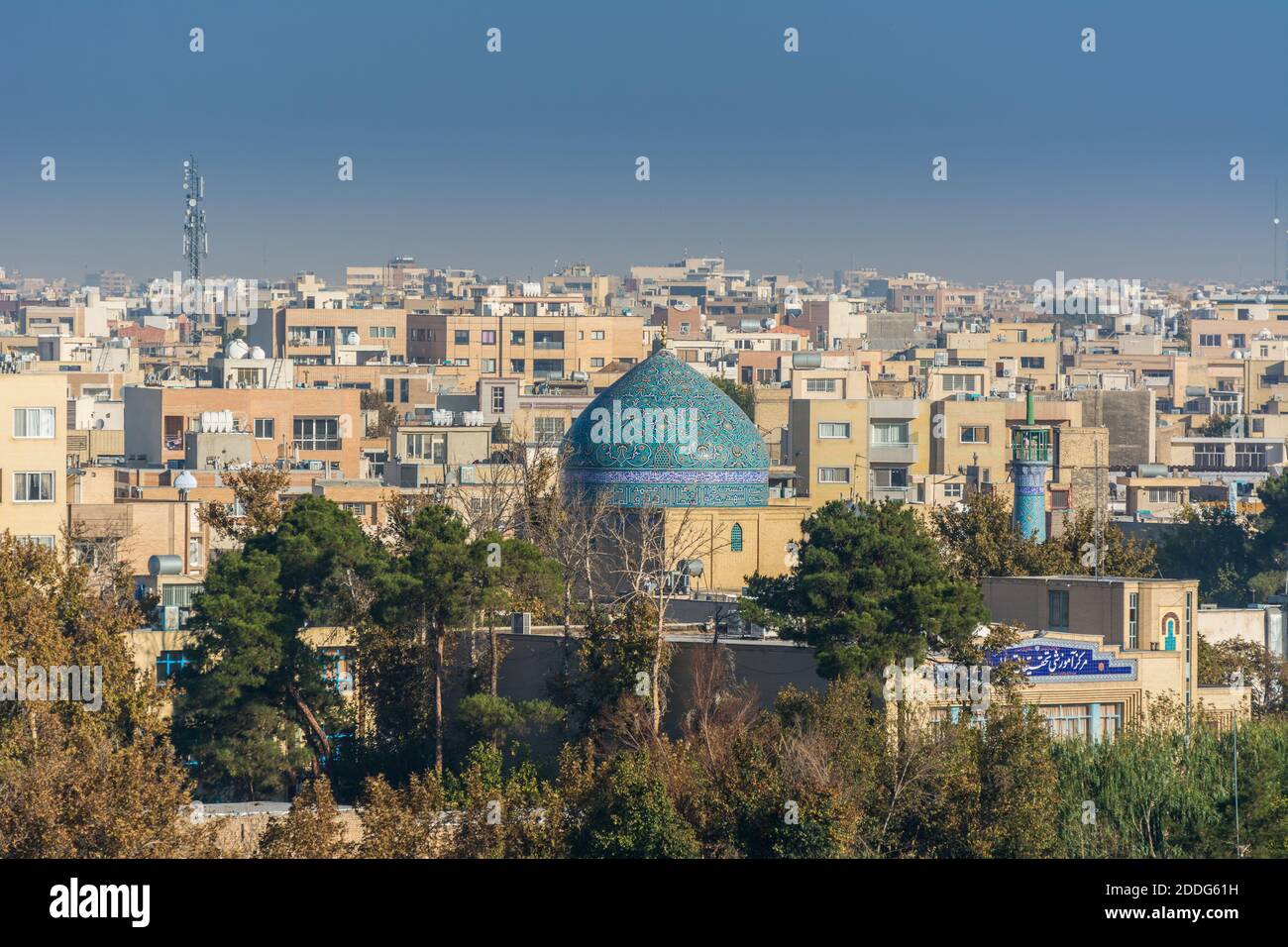 Aerial view of residential building skyline with blue tome of Lonban ...