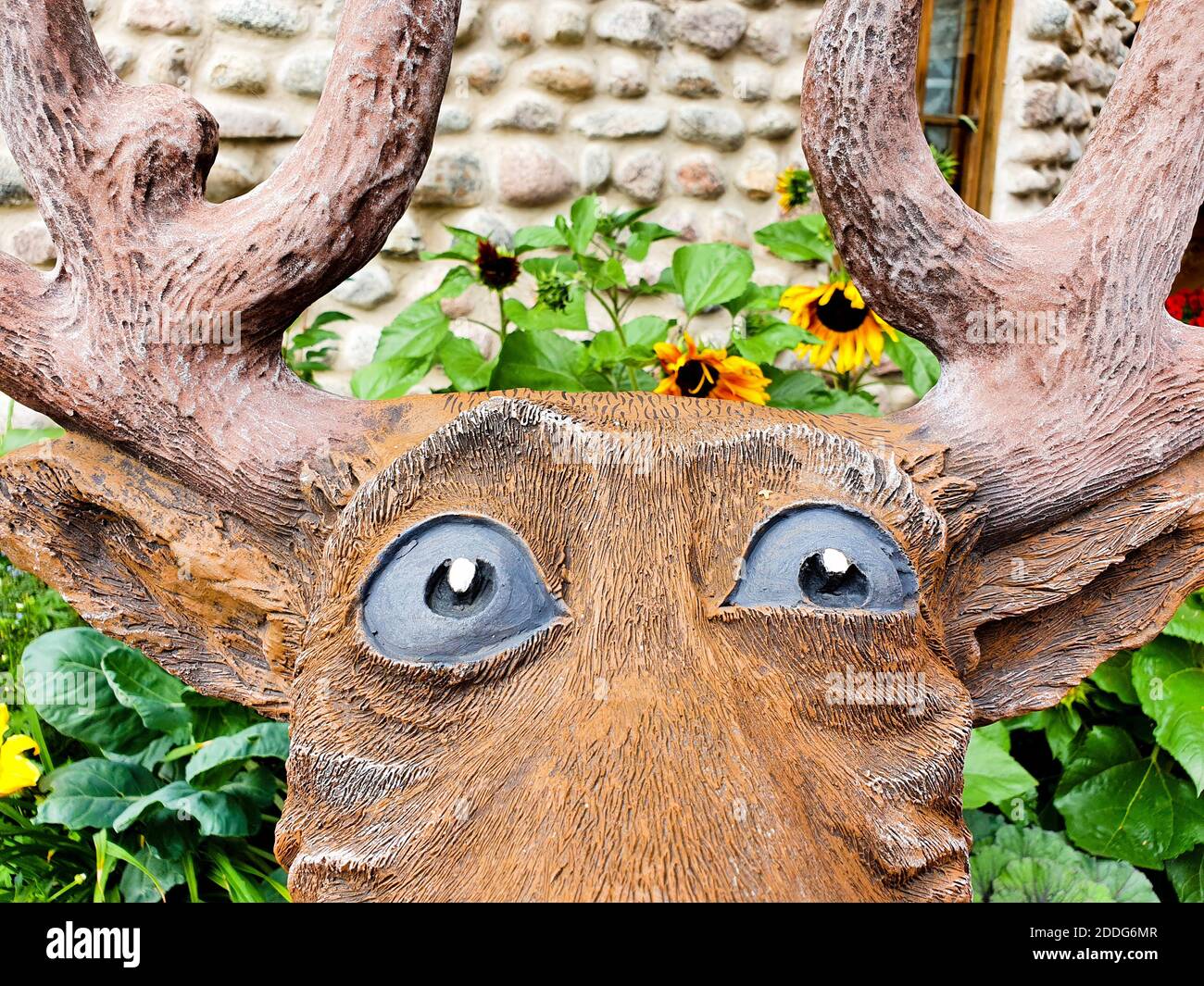Deer eyes sculpture. Doubt in the eyes, nervous concept. shocking face ...