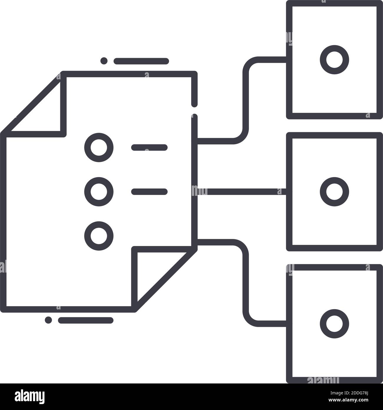File splitting icon, linear isolated illustration, thin line vector ...