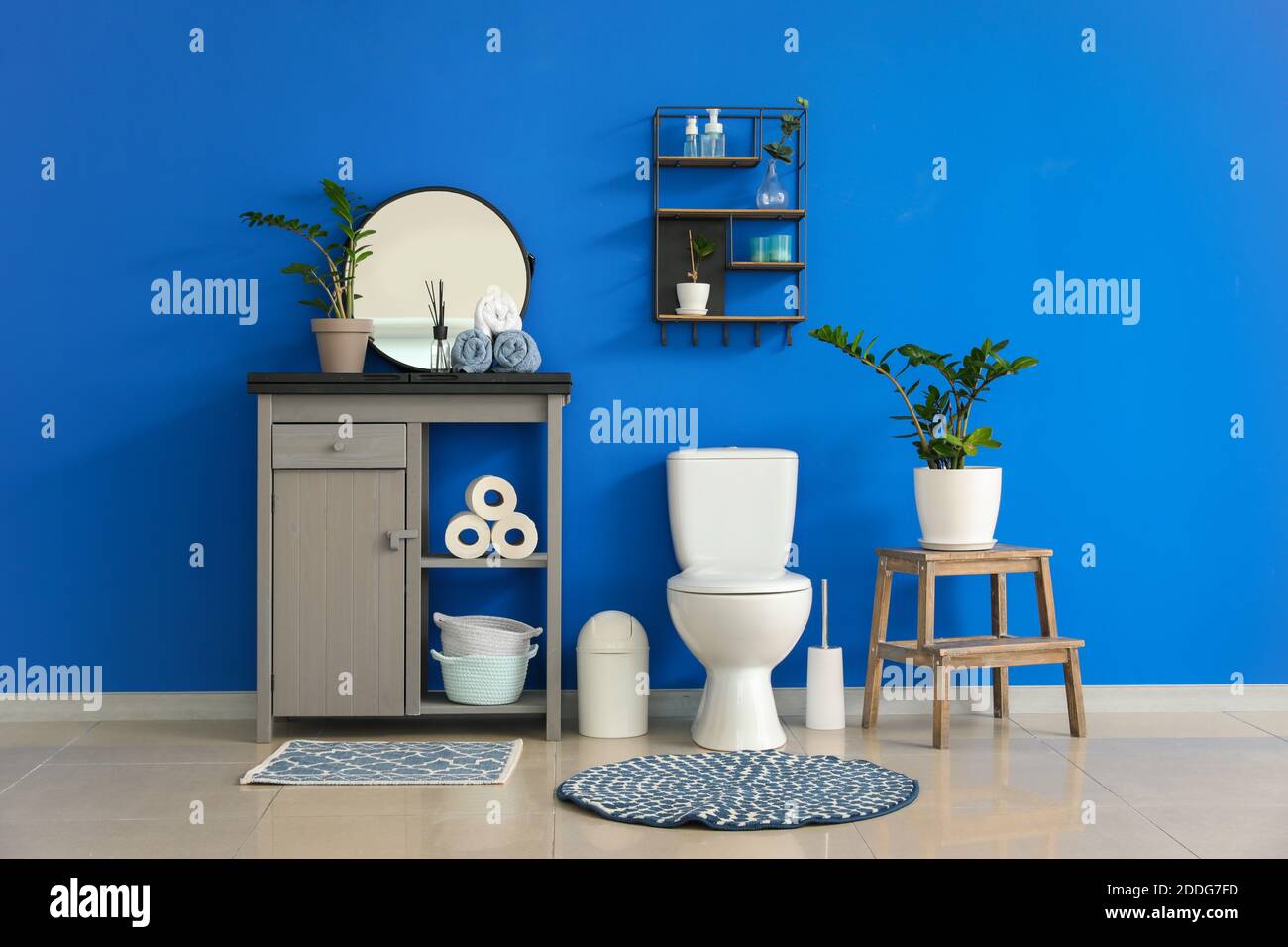 Stylish interior of modern restroom Stock Photo - Alamy