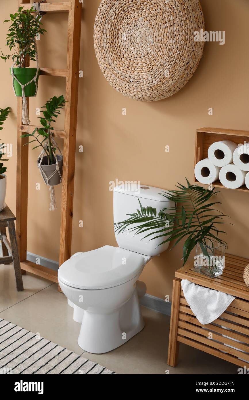 Stylish interior of modern restroom Stock Photo - Alamy
