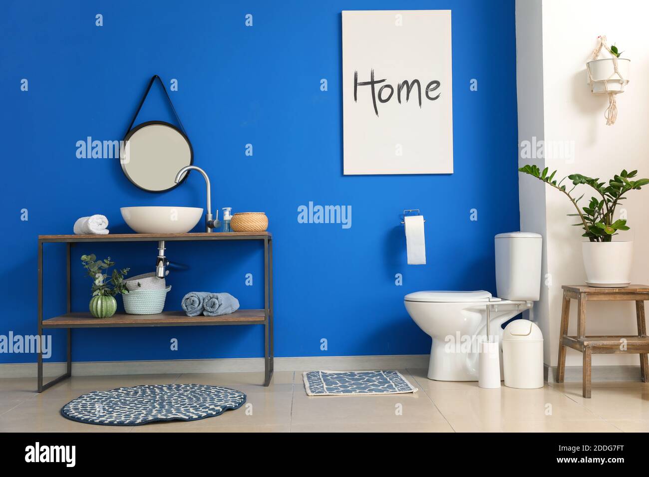 Stylish interior of modern restroom Stock Photo - Alamy