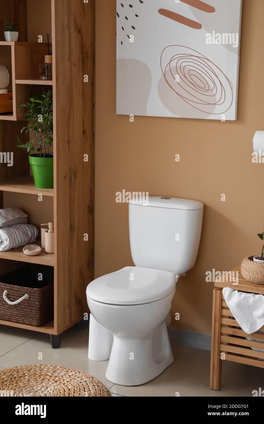 Stylish interior of modern restroom Stock Photo - Alamy