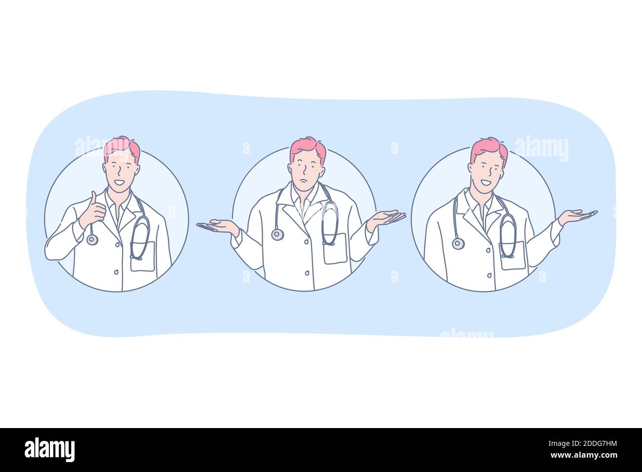 Healthcare, doctor showing signs, medicine concept. Young man doctor ...