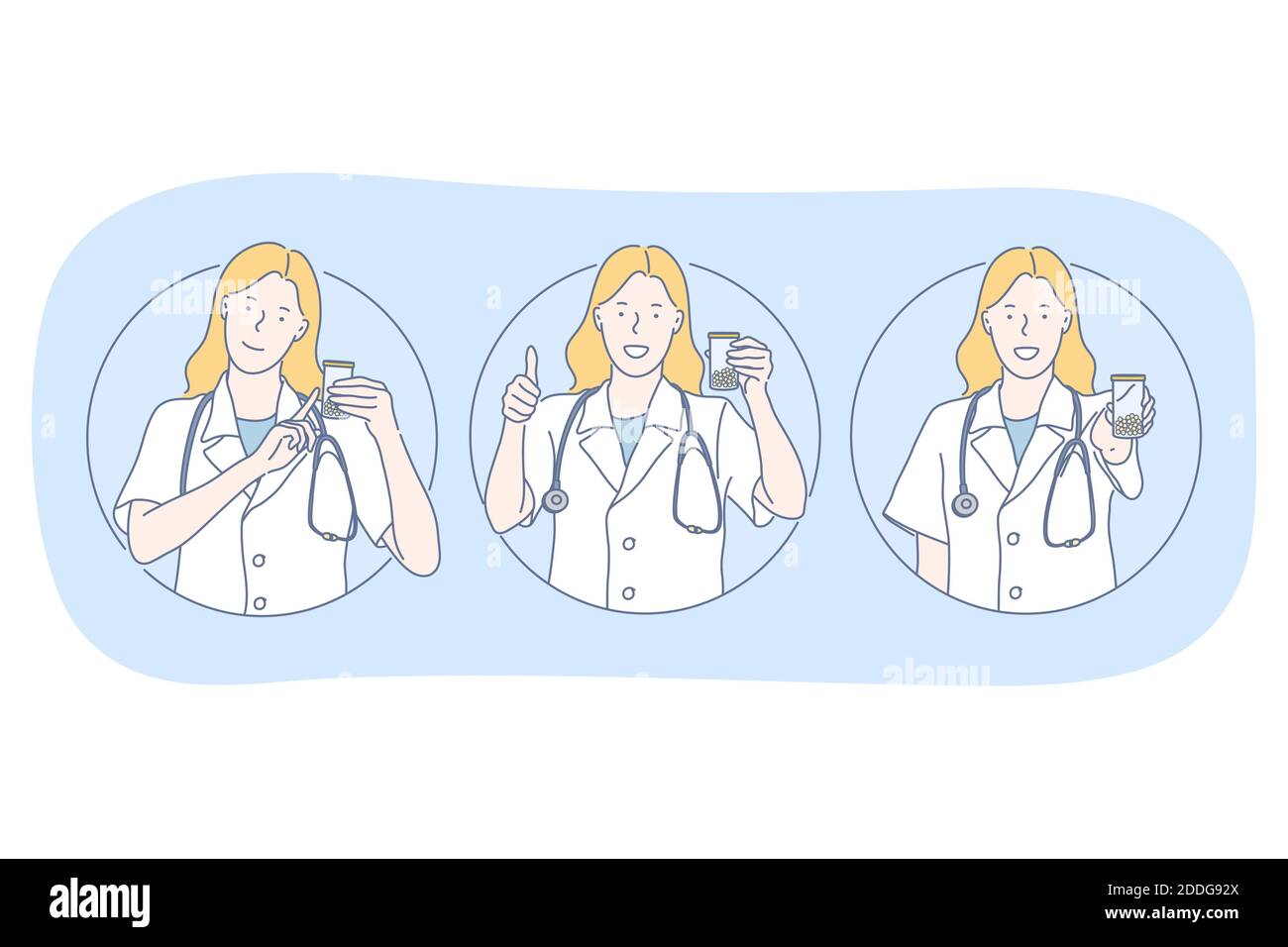 Happy doctor showing hand Stock Vector Images - Alamy