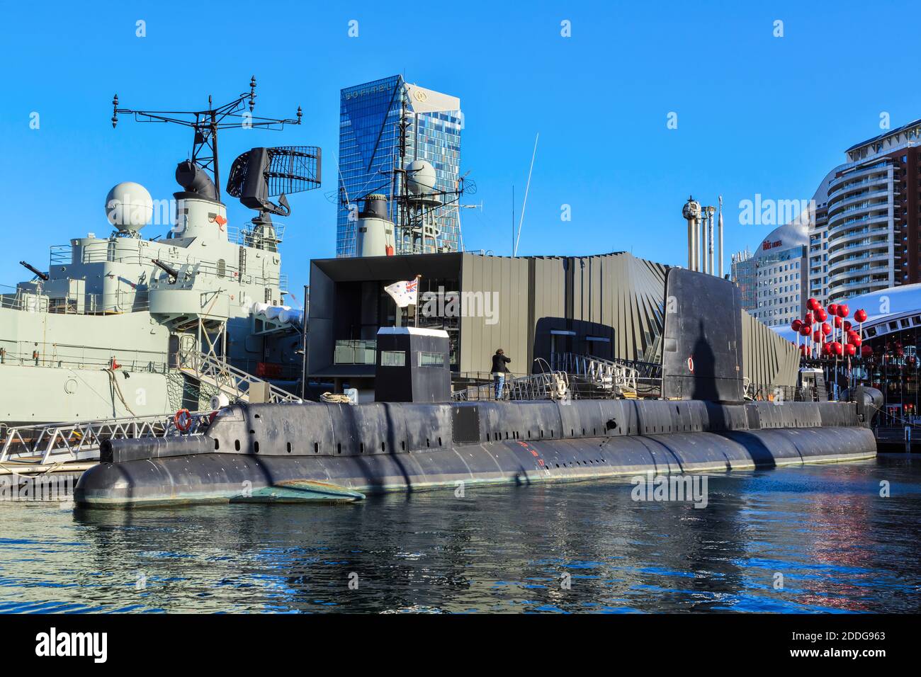 Historic Australian Navy vessels in Darling Harbour, Sydney. The ...