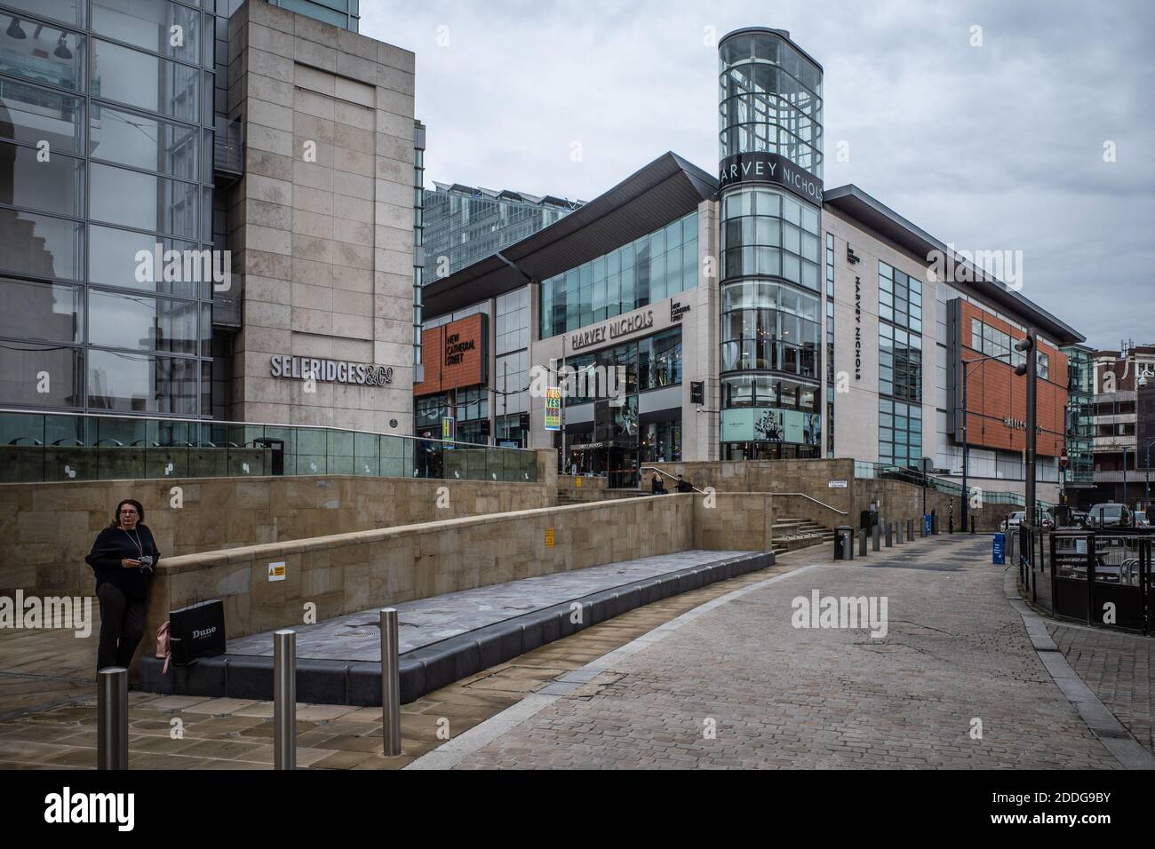 exchange square manchester showing harvey nicholls Stock Photo - Alamy