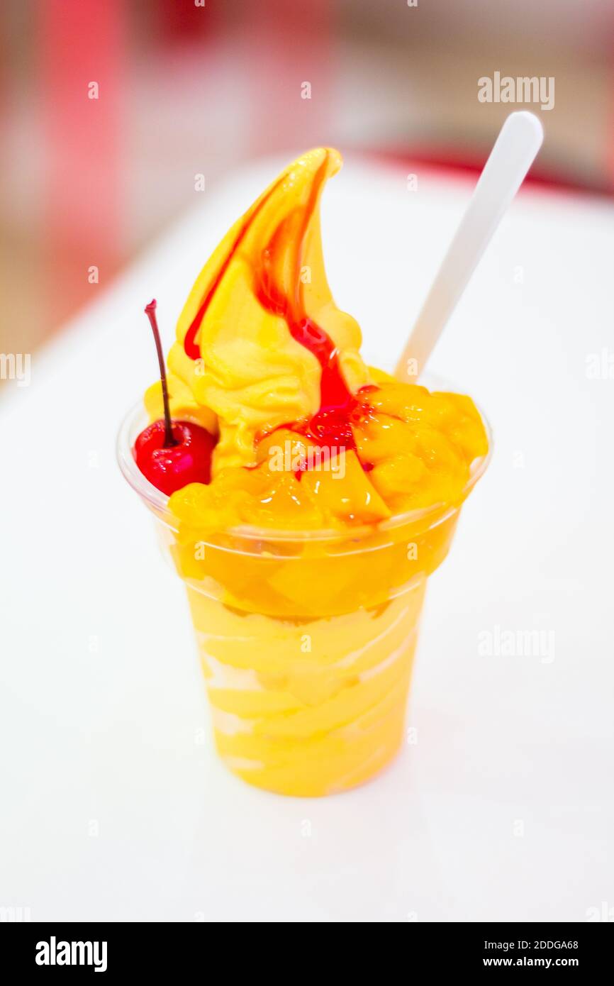 A mango ice cream dessert in Boracay Island, Philippines Stock Photo ...