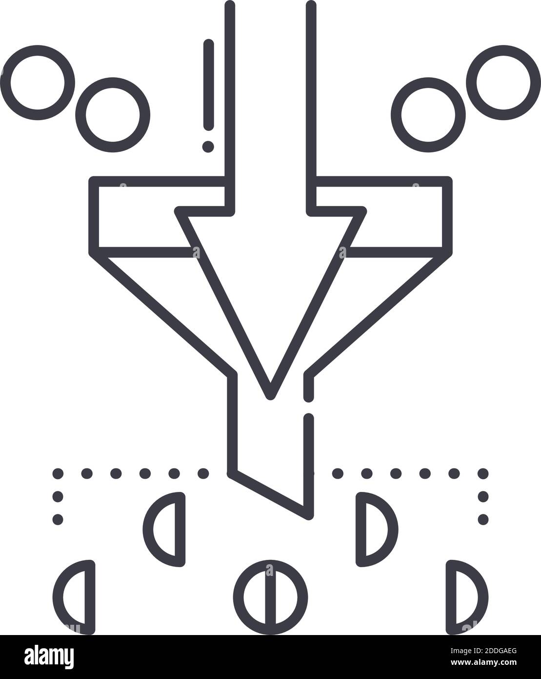 Filtering icon, linear isolated illustration, thin line vector, web ...