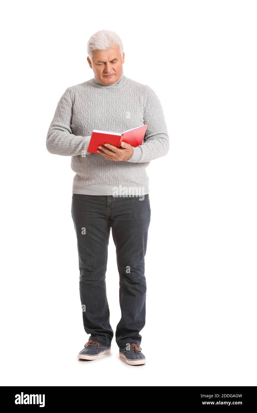 Casual mature man reading Cut Out Stock Images & Pictures - Alamy