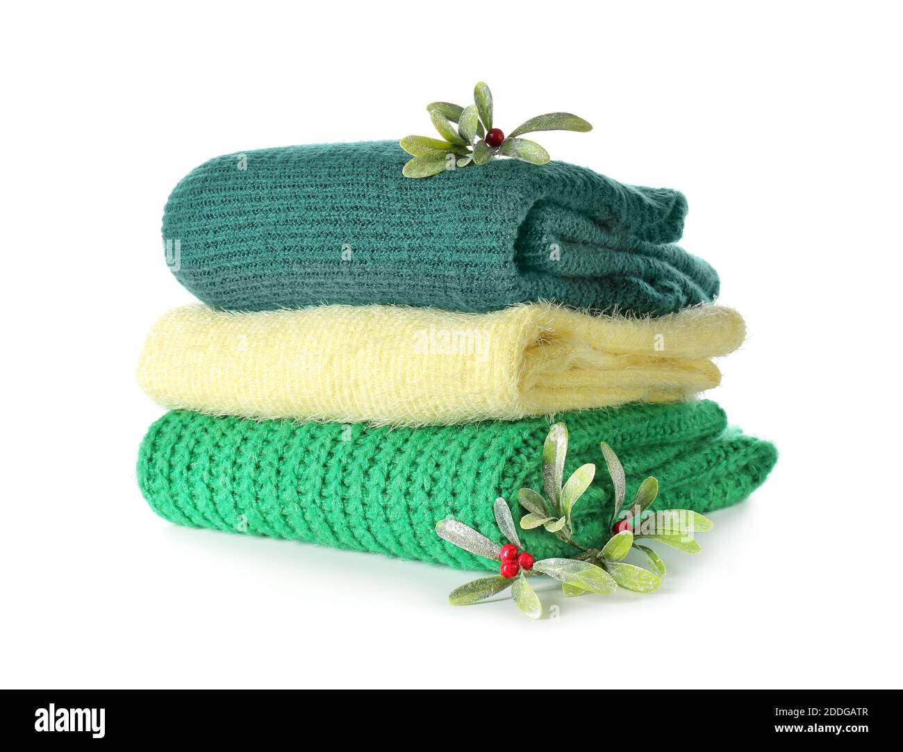 Stylish winter clothes on white background Stock Photo - Alamy