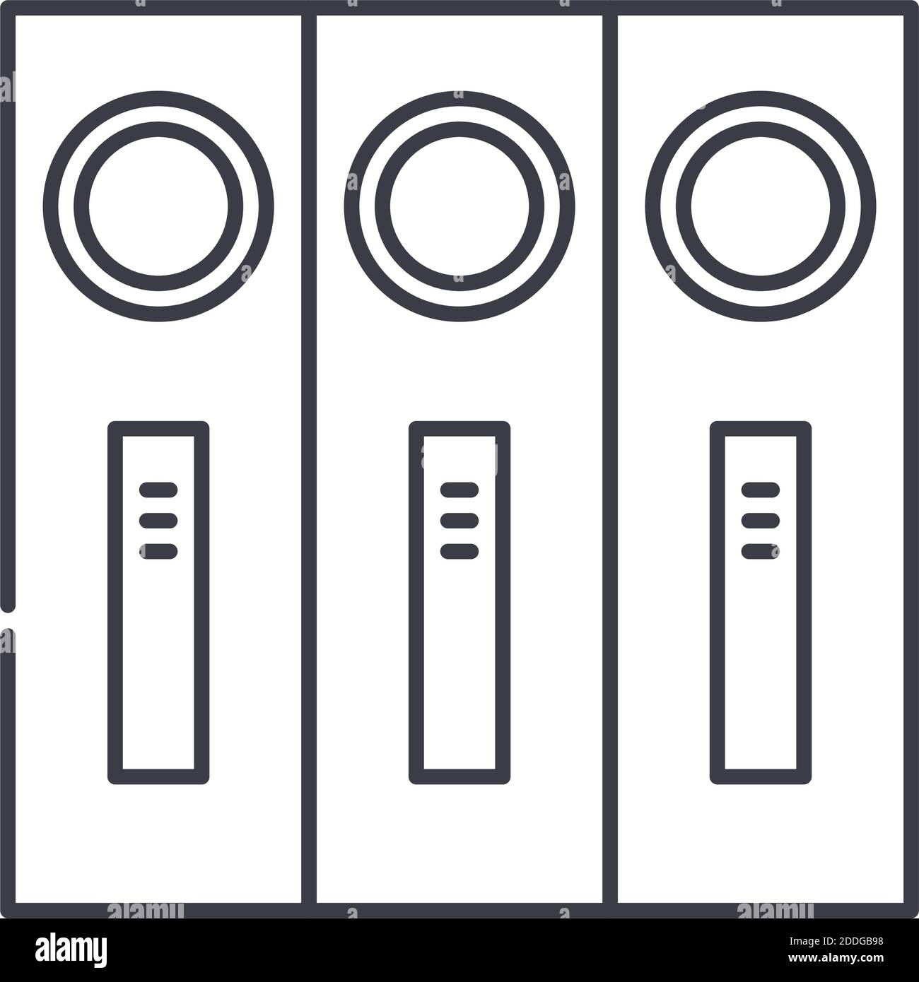 Files folders icon, linear isolated illustration, thin line vector, web design sign, outline ...