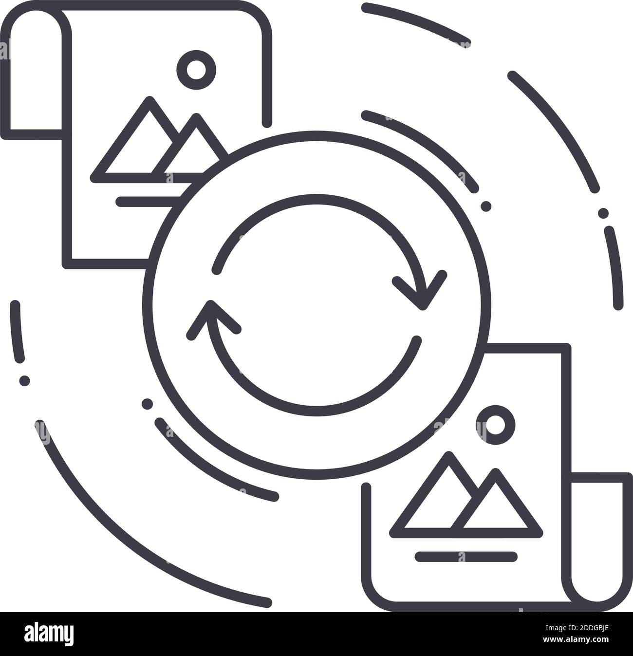 Files exchange icon, linear isolated illustration, thin line vector ...