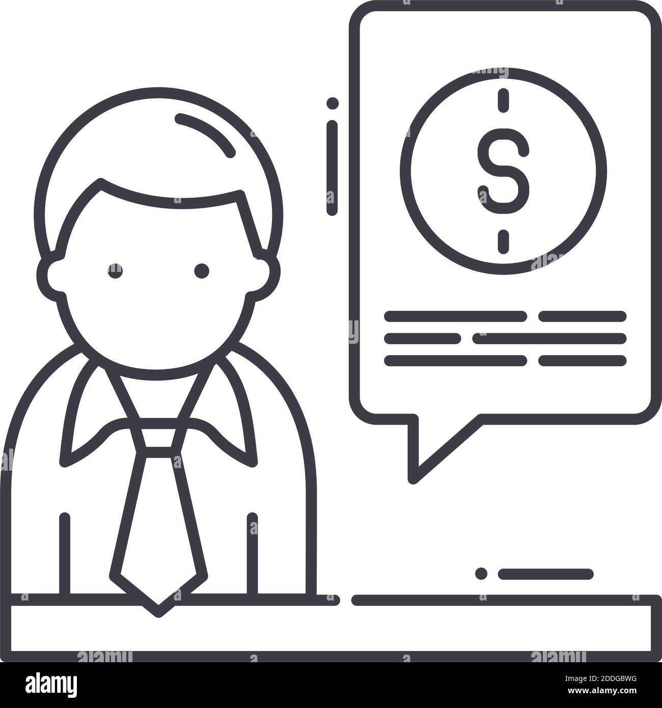 Financial advisor icon, linear isolated illustration, thin line vector ...