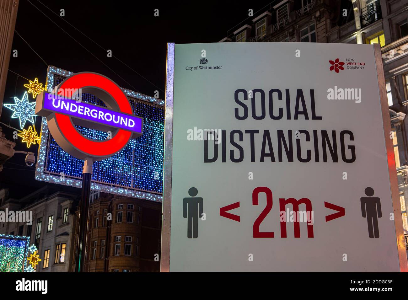 London, UK - November 22nd 2020: A social distancing sign, pictured ...