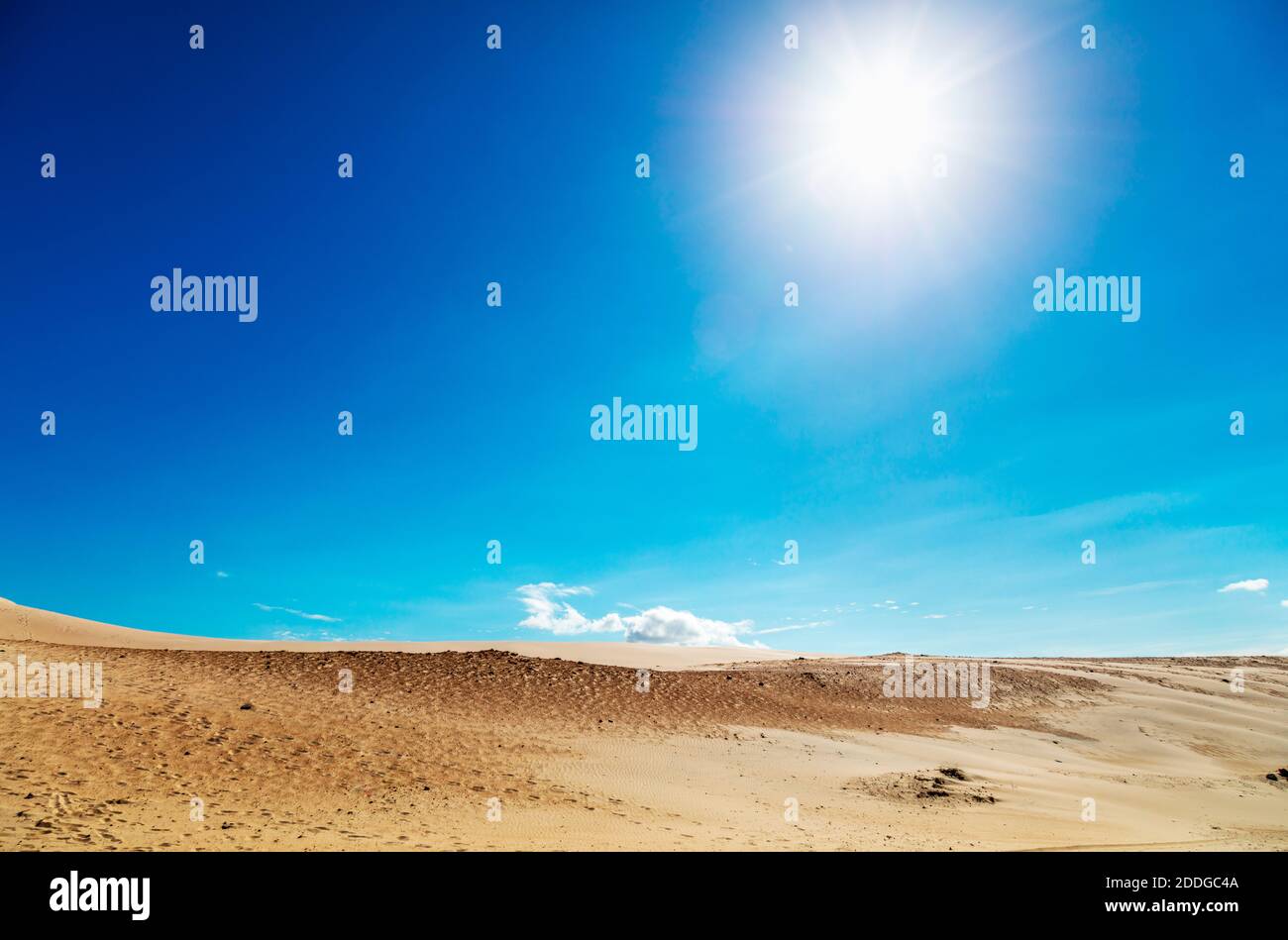 A beautiful landscape with sand dunes under a bright sky Stock Photo ...