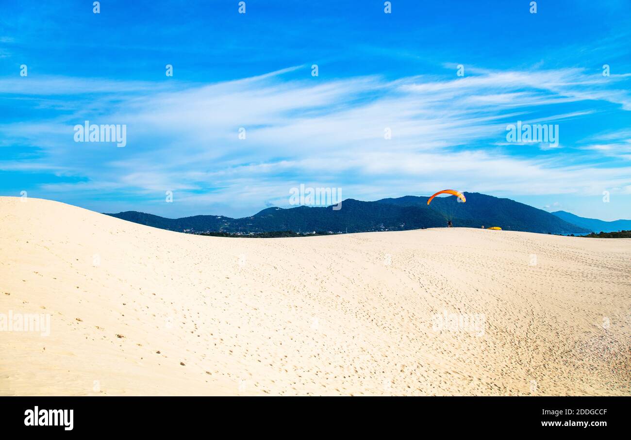 A beautiful landscape with sand dunes under a bright sky Stock Photo ...