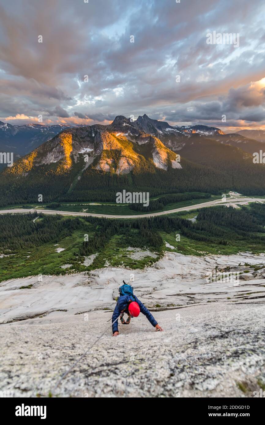 Rock climbing Yak Peak near Hope, British Columbia, Canada Stock Photo ...