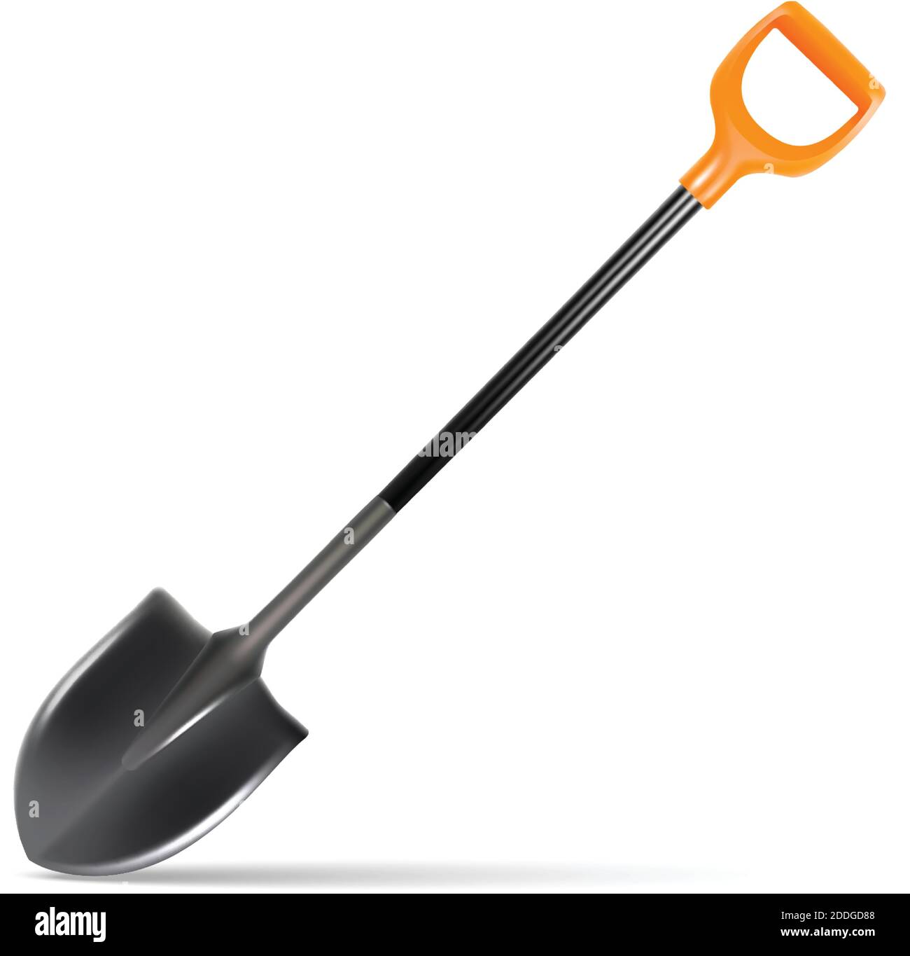 3d realistic vector illustration garden spade with orange handle Stock ...