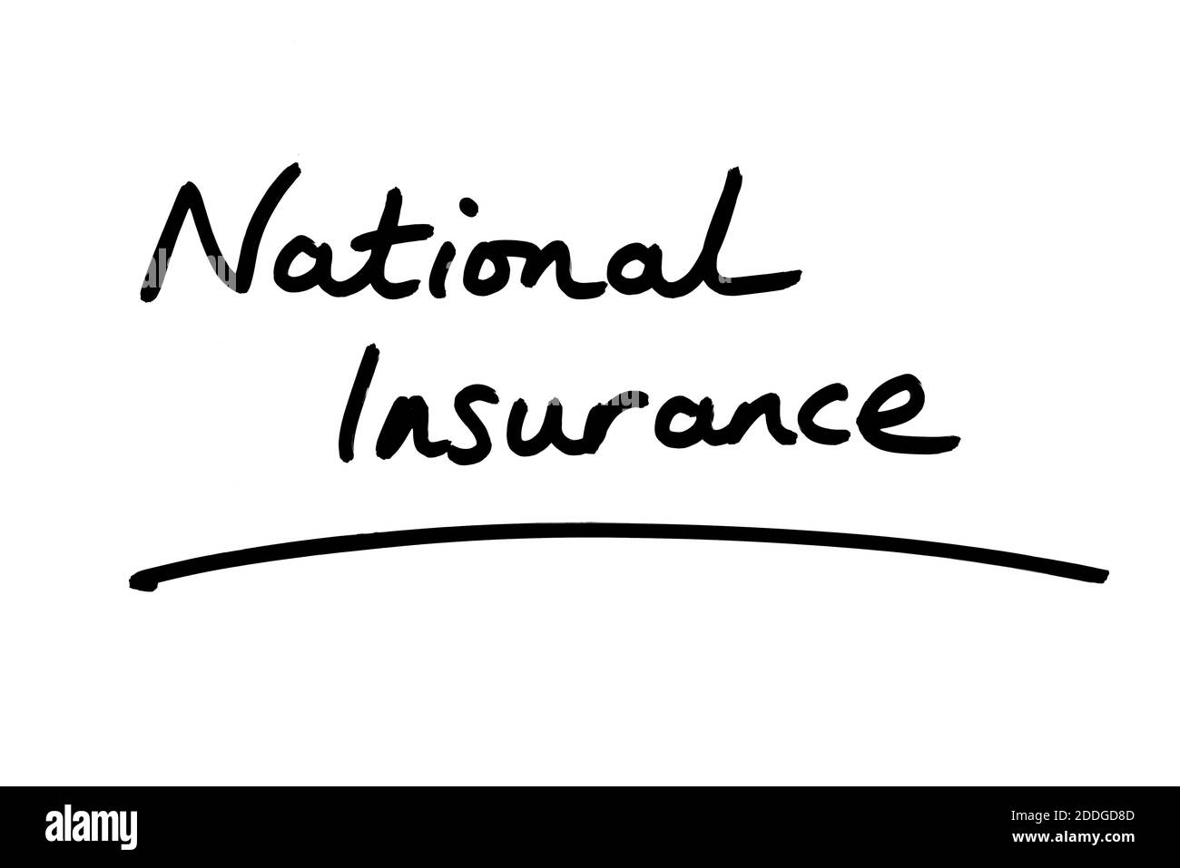 National Insurance handwritten on a white background Stock Photo - Alamy