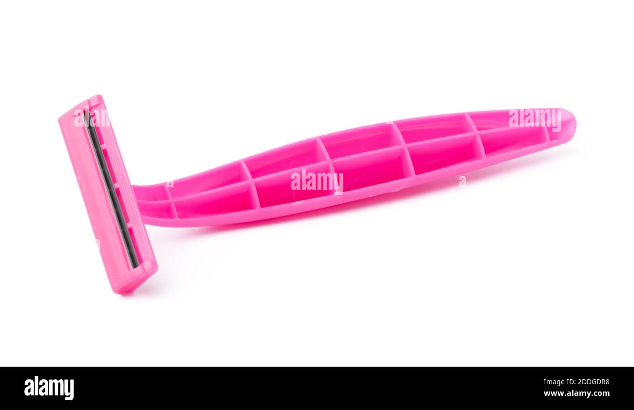 Female pink razor shaver isolated on white background Stock Photo - Alamy