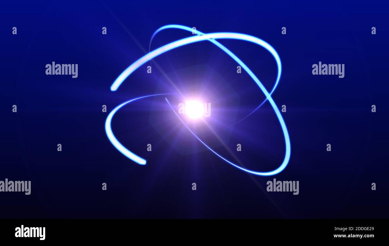 Atom molecule orbit neutron abstract render illustration Stock Photo ...