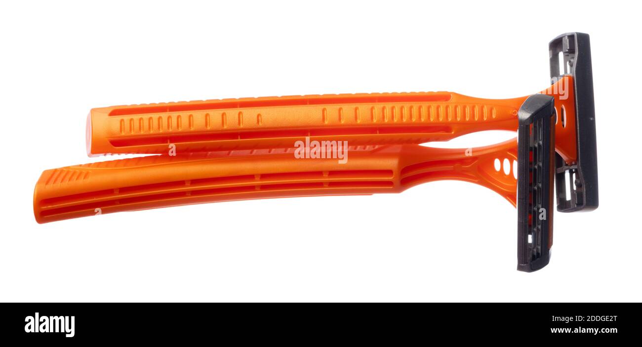 Set of disposable shaver razors isolated on white background Stock ...