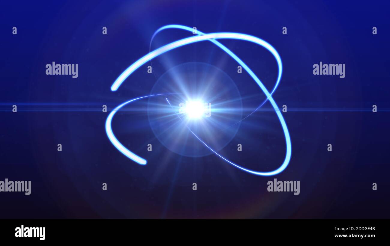 Atom molecule orbit neutron abstract render illustration Stock Photo ...