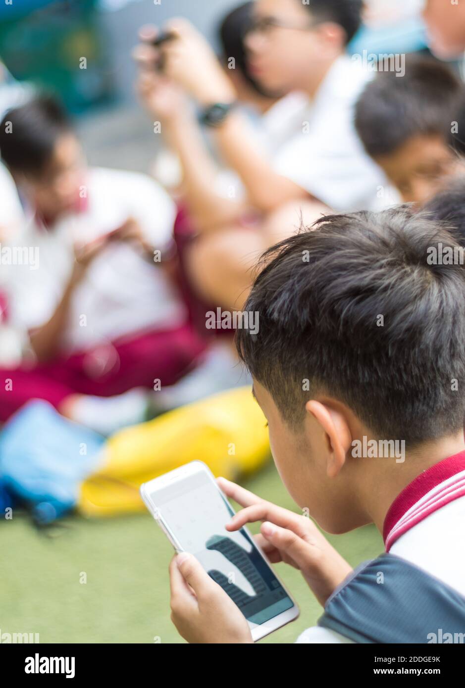 BANGKOK THAILAND - April 19, 2018, Many Serious children playing on a ...