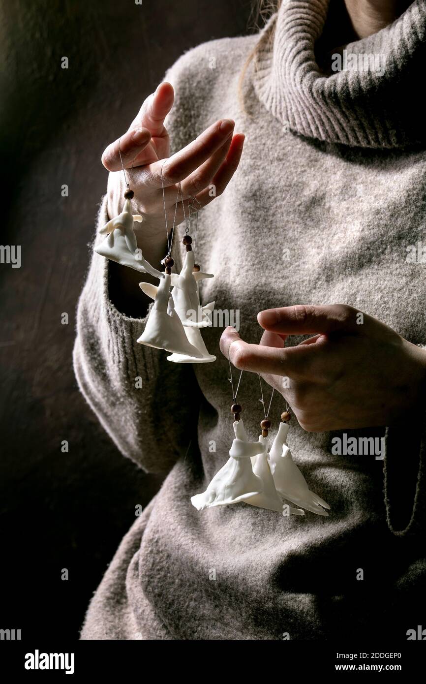 Porcelain Christmas angels Stock Photo - Alamy