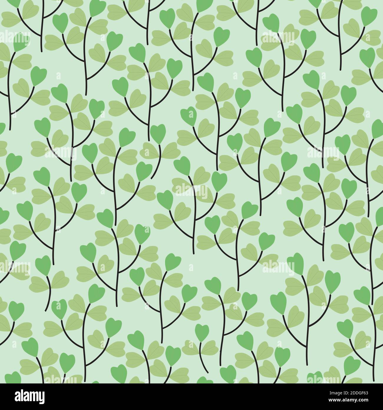 Elegant trendy ditsy vintage tree and heart shaped leaves vector ...