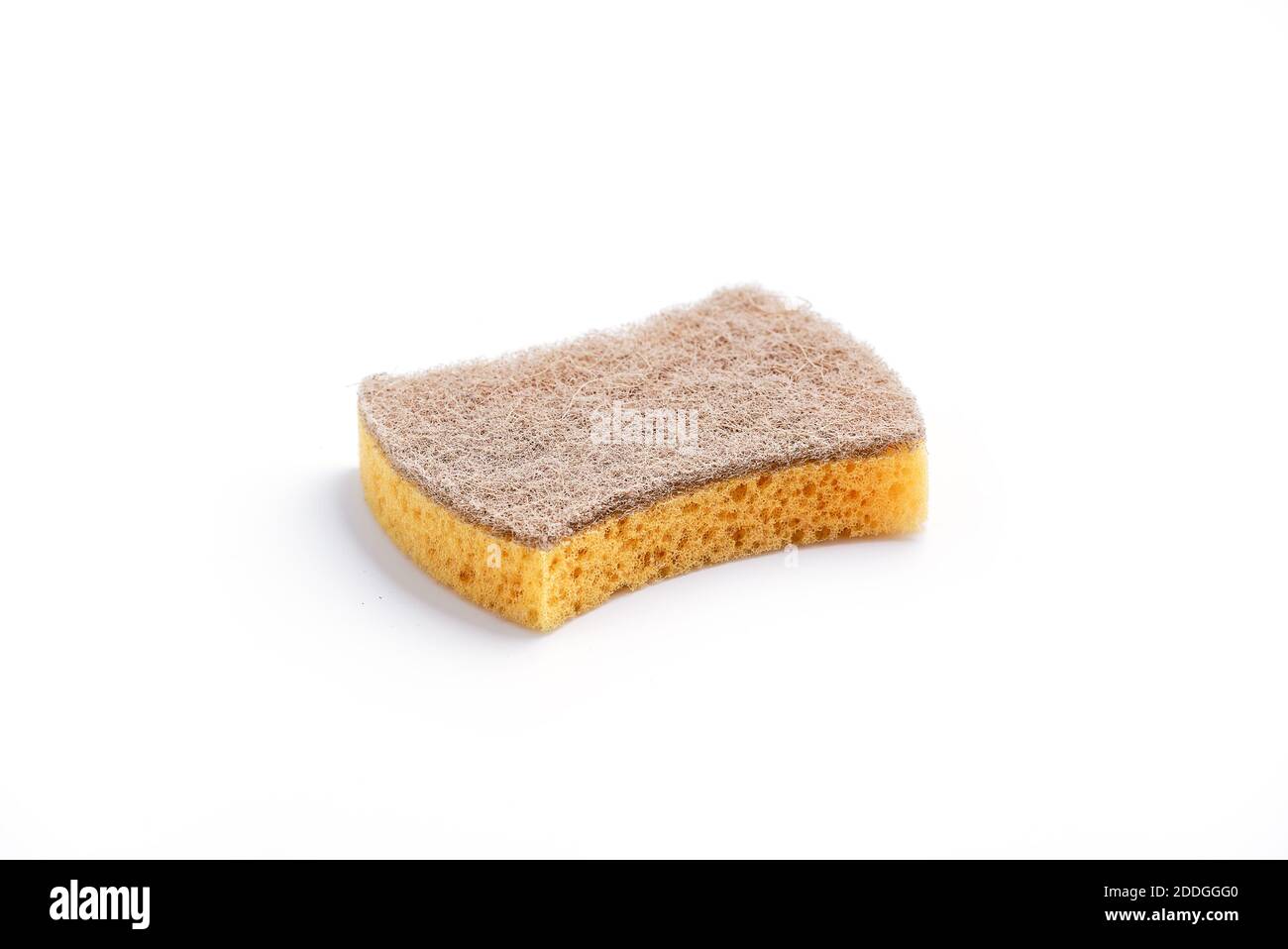 Kitchen cleaning sponge on white background. Scrub baige sponge design ...