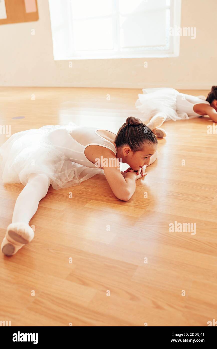 Teenage Ballerina Sitting On Floor High Resolution Stock Photography ...