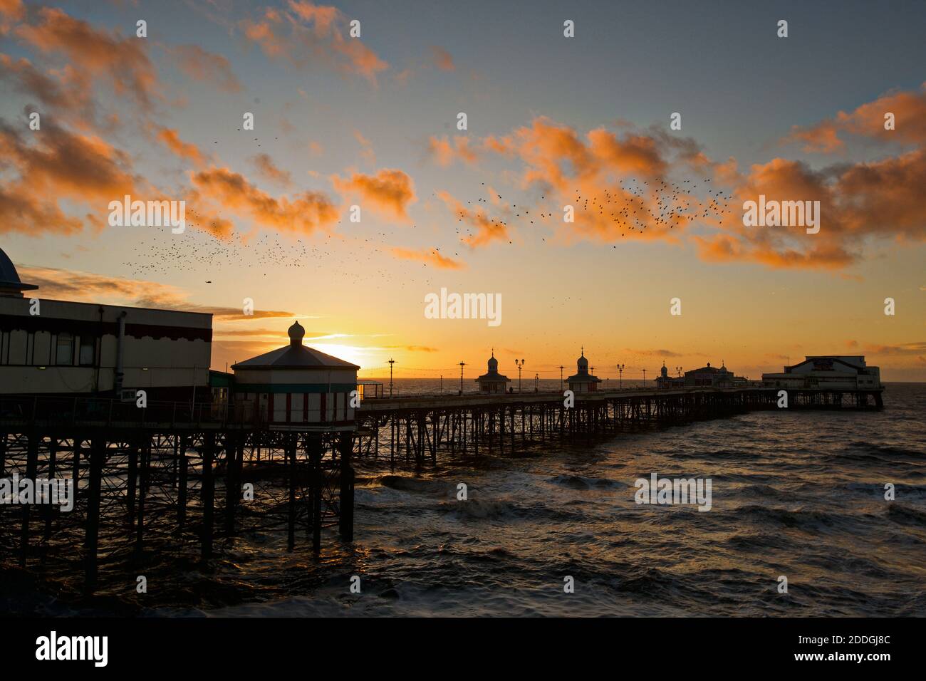 Blackpool north pier at sunset, Blackpool, England, UK Stock Photo - Alamy