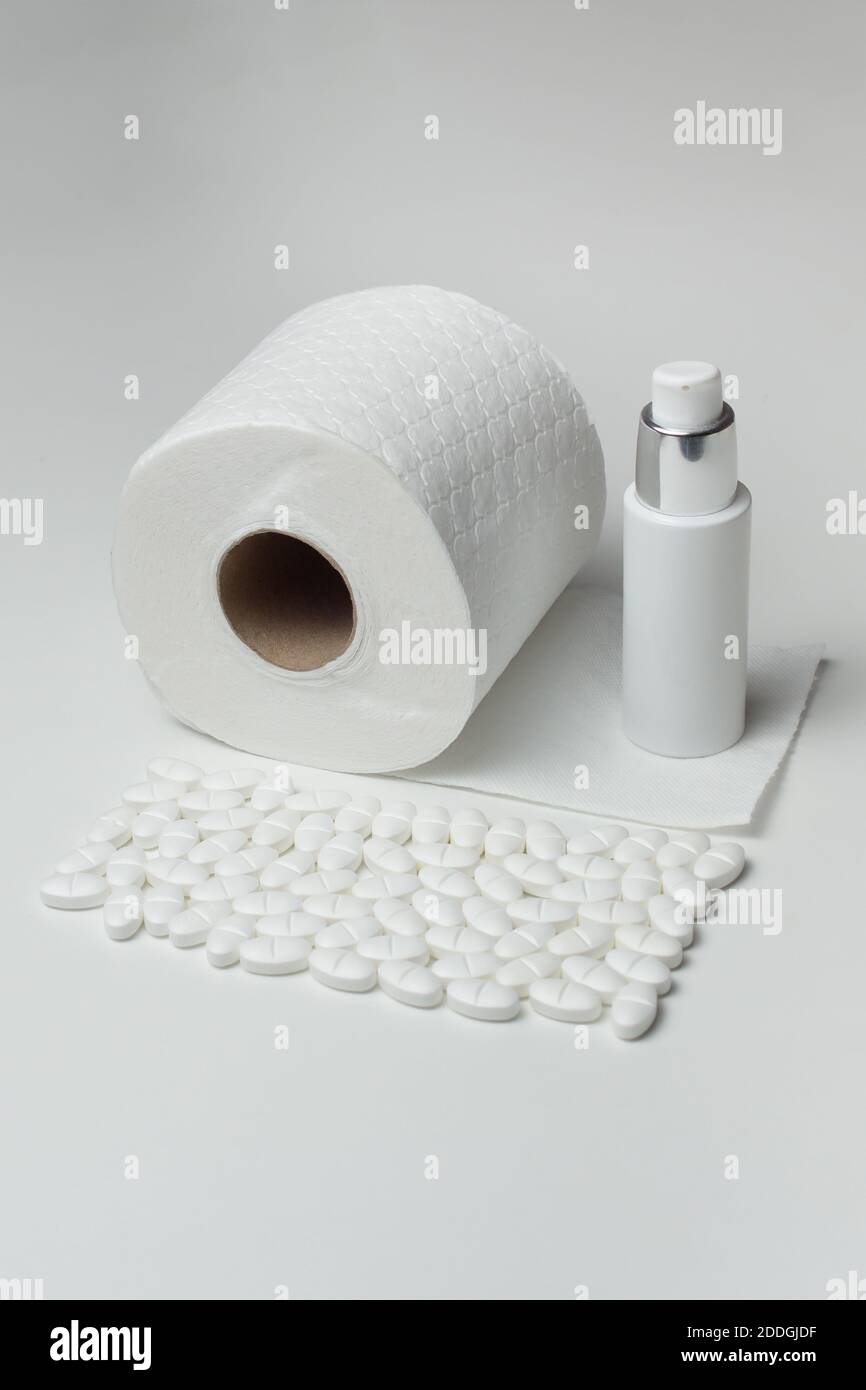 A concept of personal hygiene and prevention. A vertical image of ...