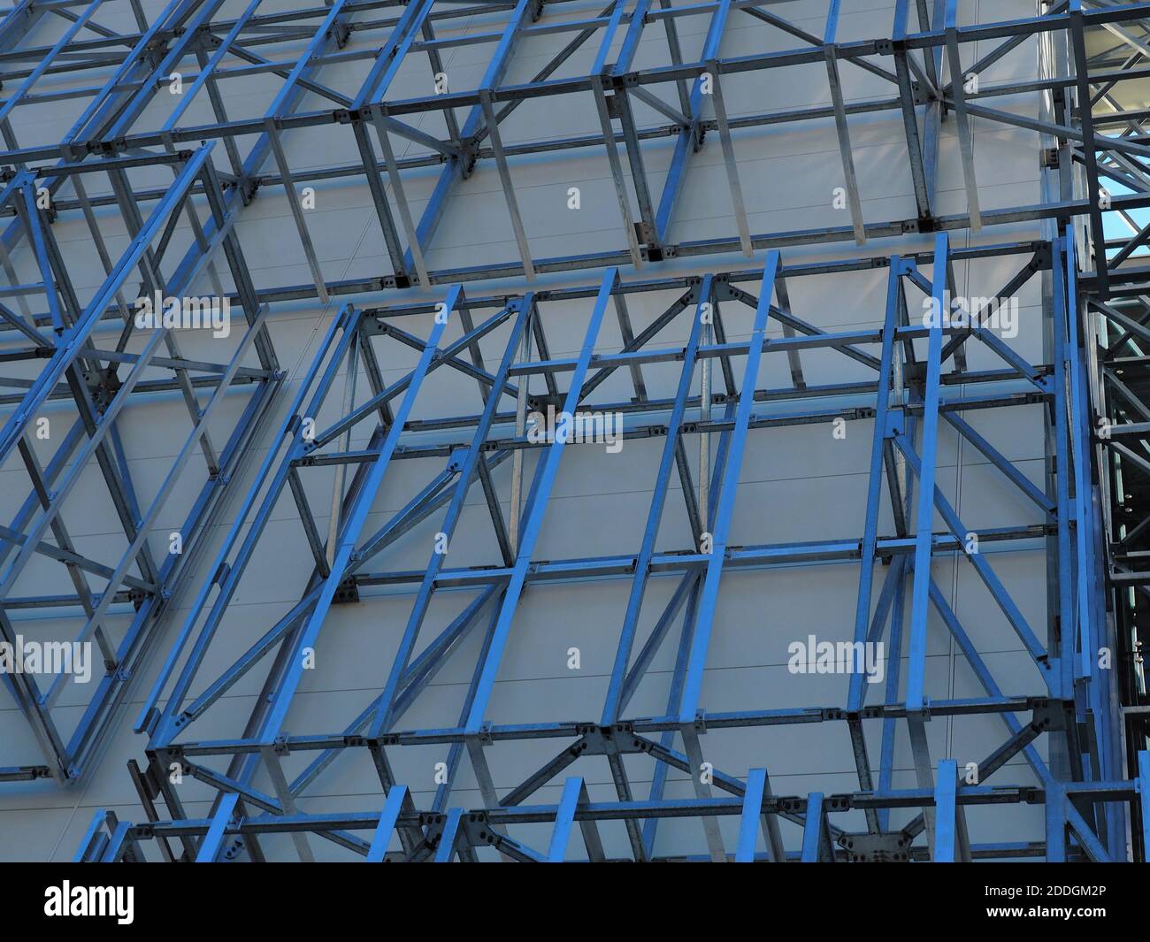 A modern steel scaffolding at the construction of a modern building in ...
