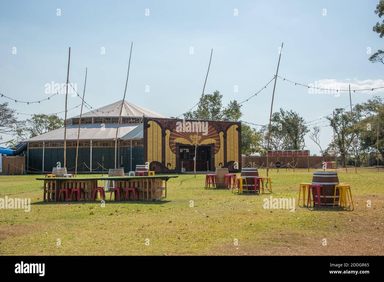 Darwin, NT, Australia-August 19,2018: Exterior of pop up tent for the ...