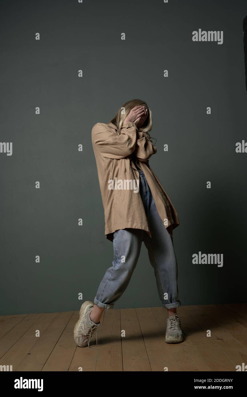 Shy pose hi-res stock photography and images - Alamy